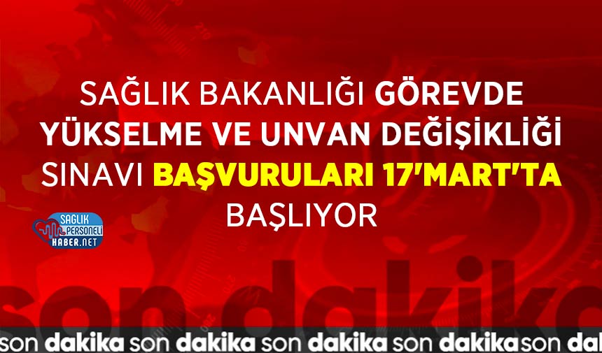 Sağlık Bakanlığı Görevde Yükselme ve Unvan Değişikliği Sınavı ...